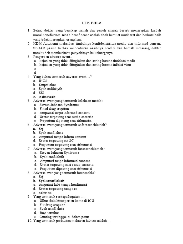 sOAL BHL 6 | PDF