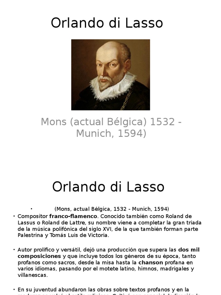 Orlando Di Lasso | PDF | Música clásica | Renacimiento