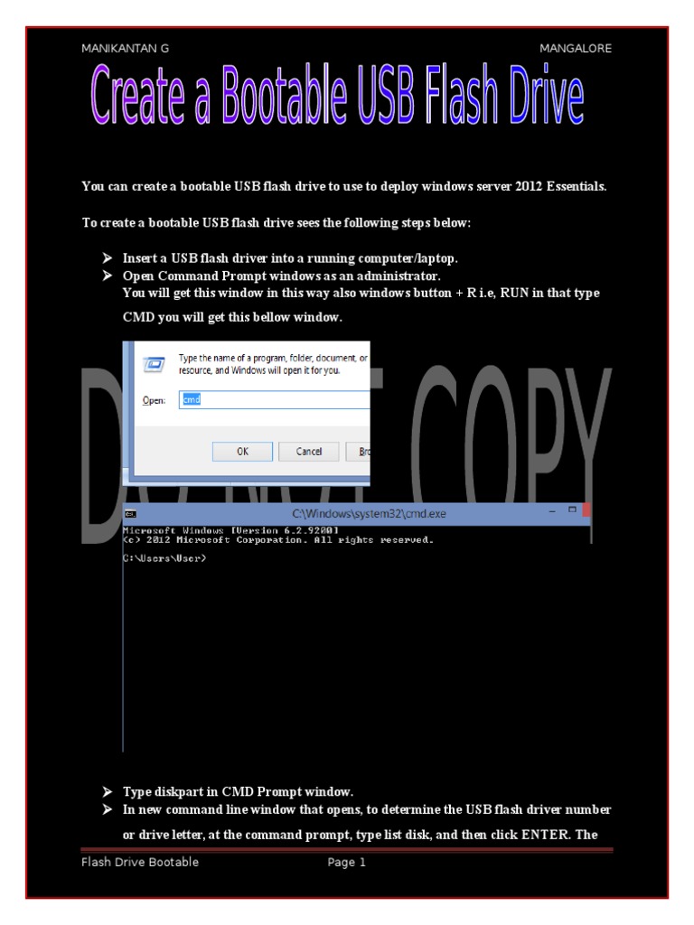 Bootable Flash Drive | PDF