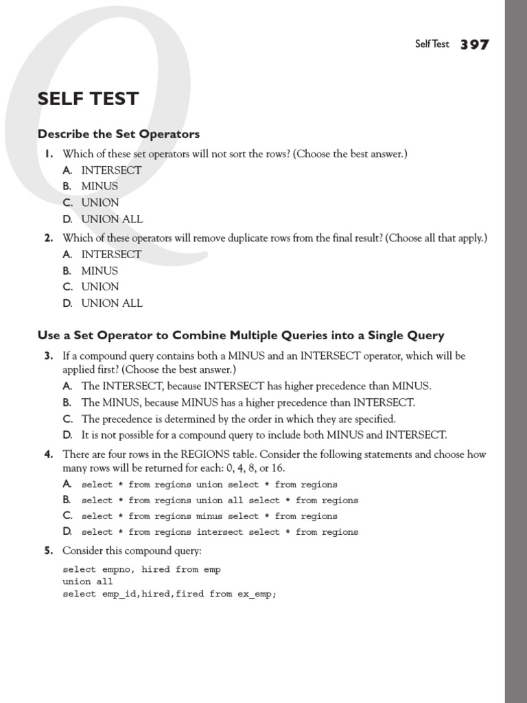 Set Operators | PDF | Table (Database) | Data Management Software