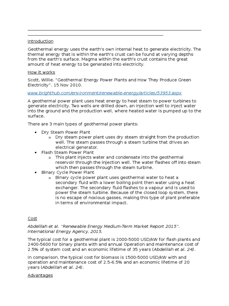 Geothermal Energy Assignment | PDF | Geothermal Energy | Power Station