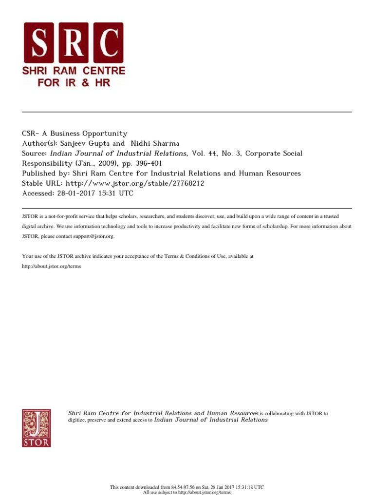 CSR PDF | PDF | Corporate Social Responsibility | Sustainability