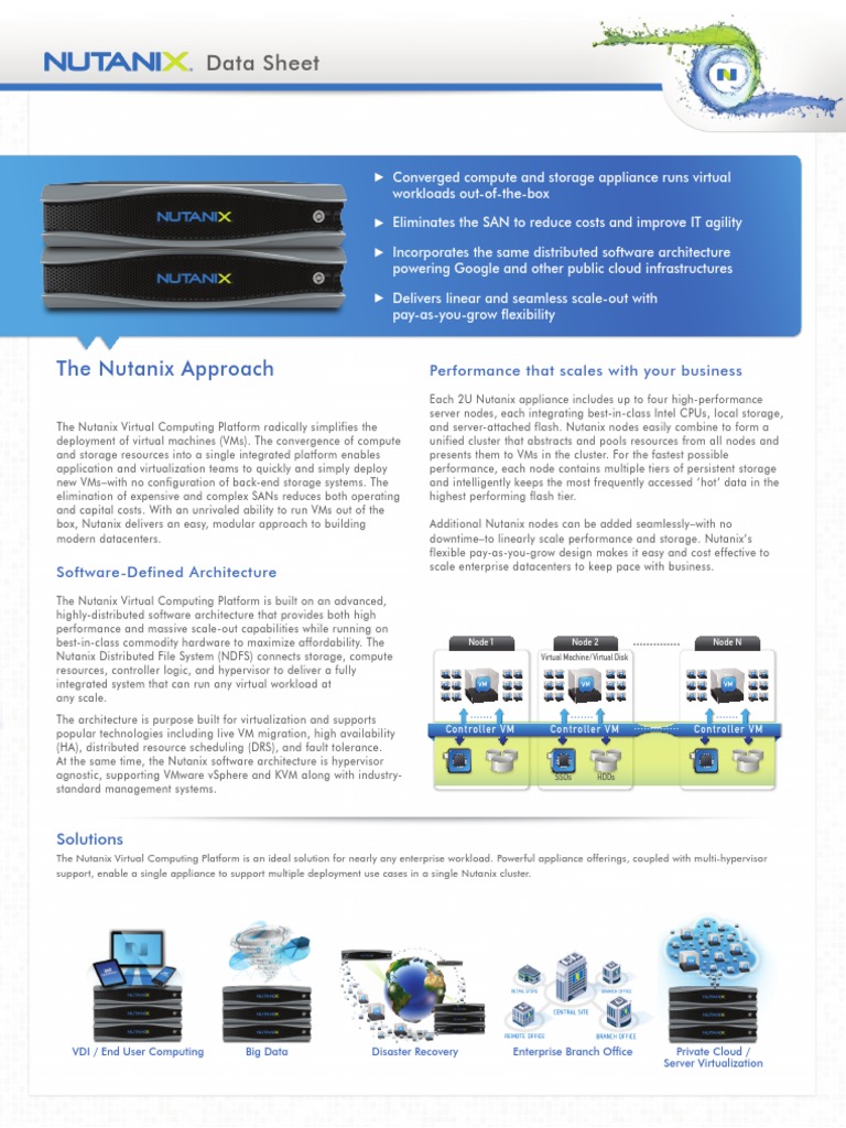 Nutanix Datasheet Standard | PDF | Scalability | Data Center