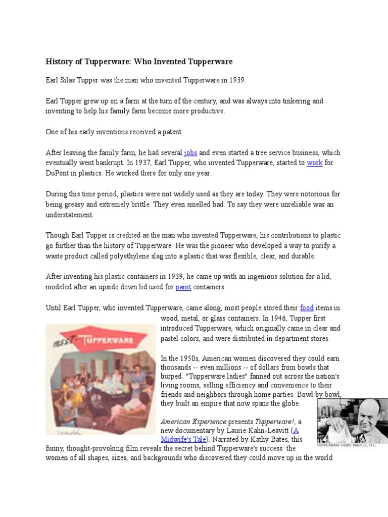 History of Tupperware | PDF