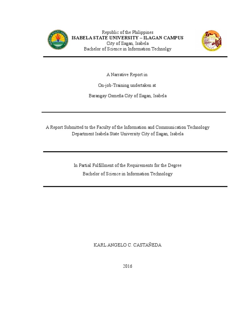 Narrative Report | PDF | Internship | Job Hunting