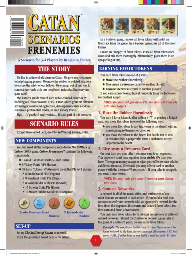 Catan Frenemies Rules 093012s | PDF | Video Games | Games Of Mental Skill