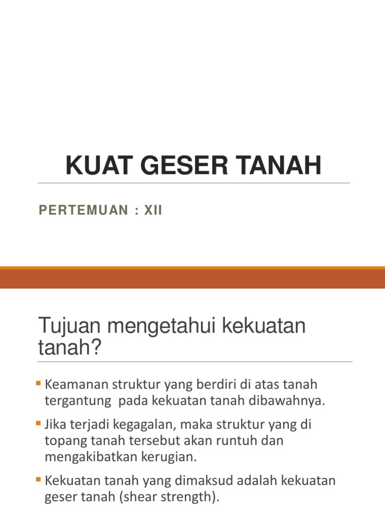 Kuat Geser Tanah | PDF
