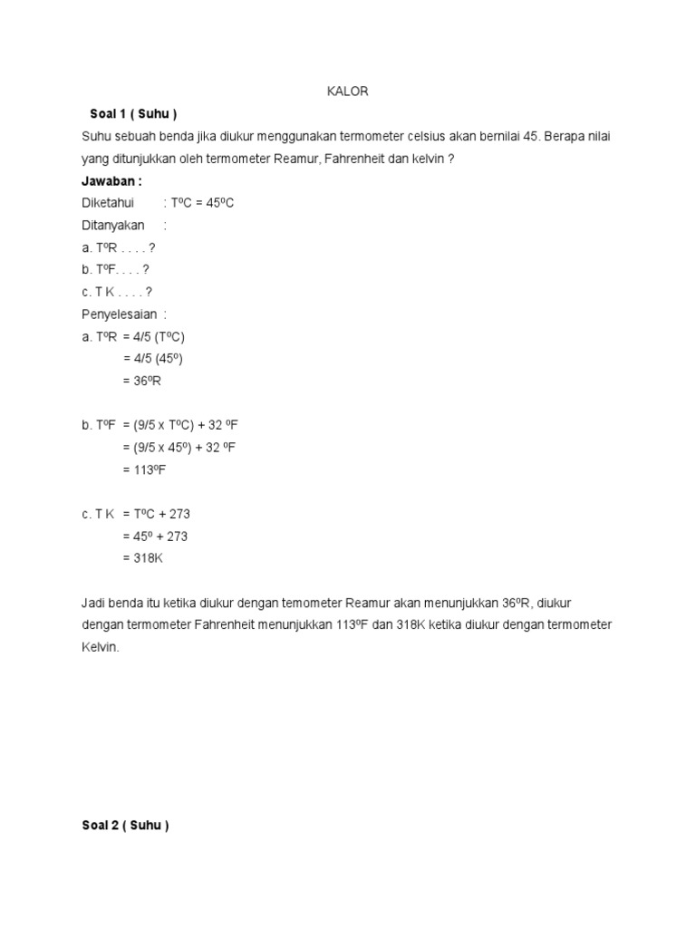 Konversi Suhu dan Kalor dalam Fisika | PDF | Ilmu Sosial | Metode ...