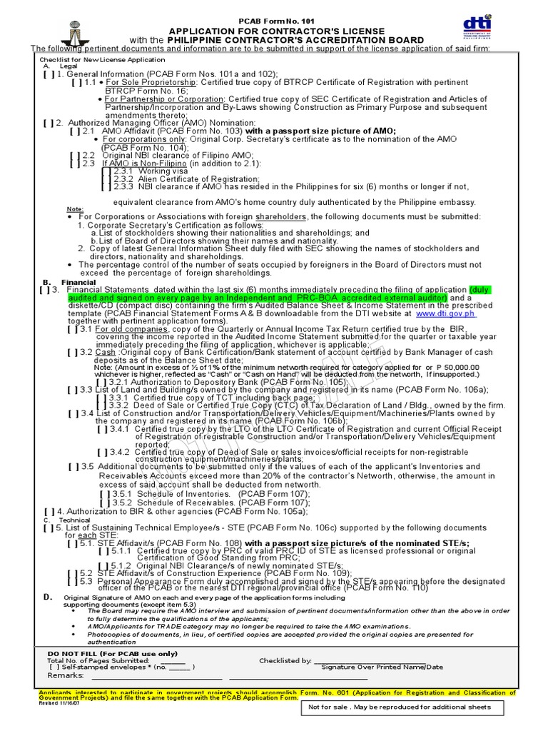 PCAB Application | Identity Document | Affidavit