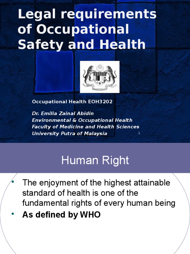 Chapter 5 Legal Requirements of OSHA 260912 | Occupational Safety And ...