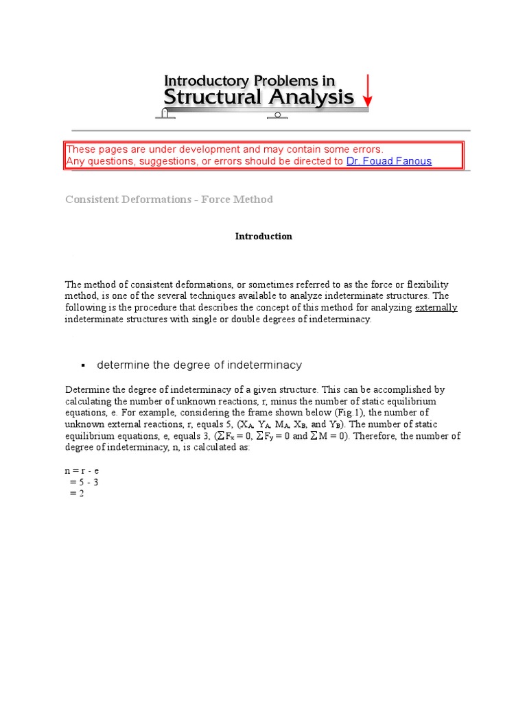 Consistent Deformations - Fouad Fanous | PDF | Beam (Structure) | Deformation (Engineering)
