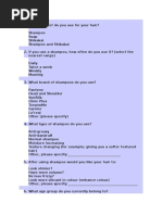 Questionnaire For Perfume | PDF | Perfume | Odor