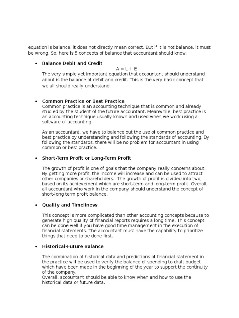 5 Balance Concept | PDF