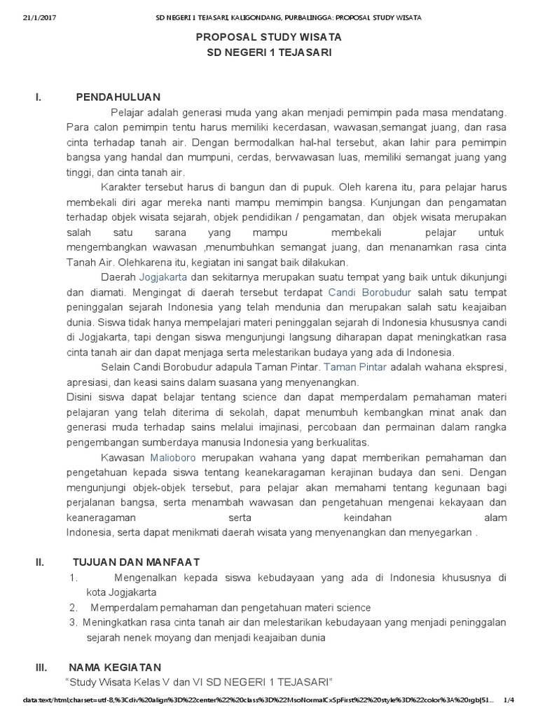 Proposal Study Tour | PDF