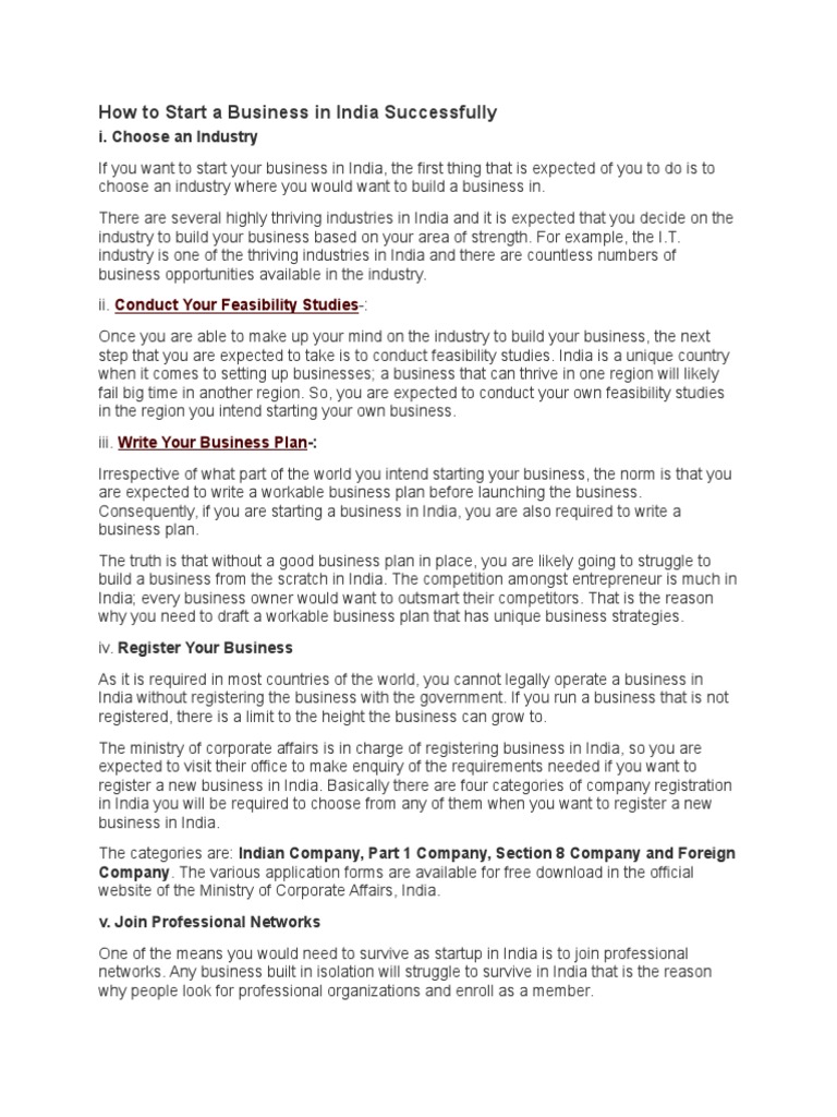 Starting a Business in India: A Guide | PDF | Travel Visa | Labour Law
