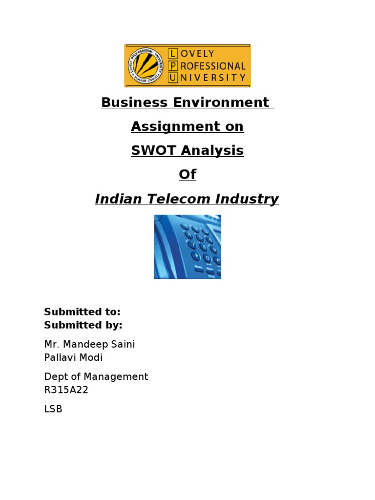 SWOT-The Indian Telecom Industry | PDF | Telecommunication ...