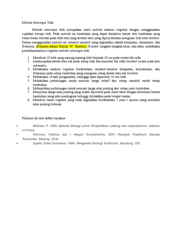 Metode Intersepsi Titik | PDF