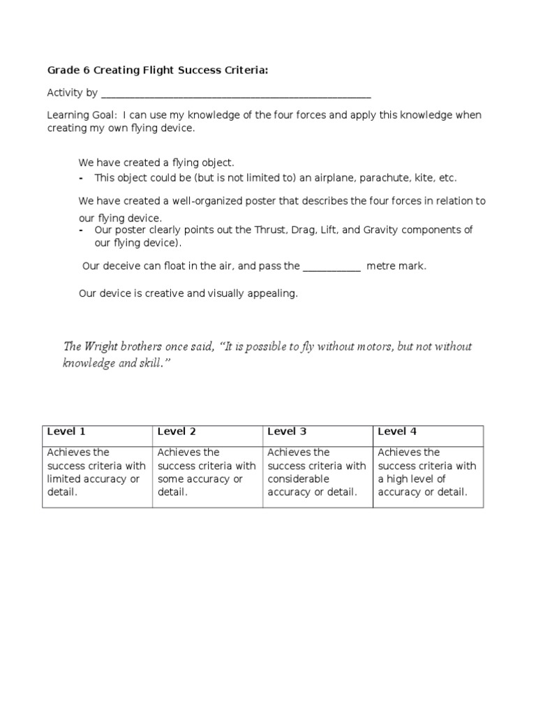Grade 6 7 Science Success Criteria | PDF