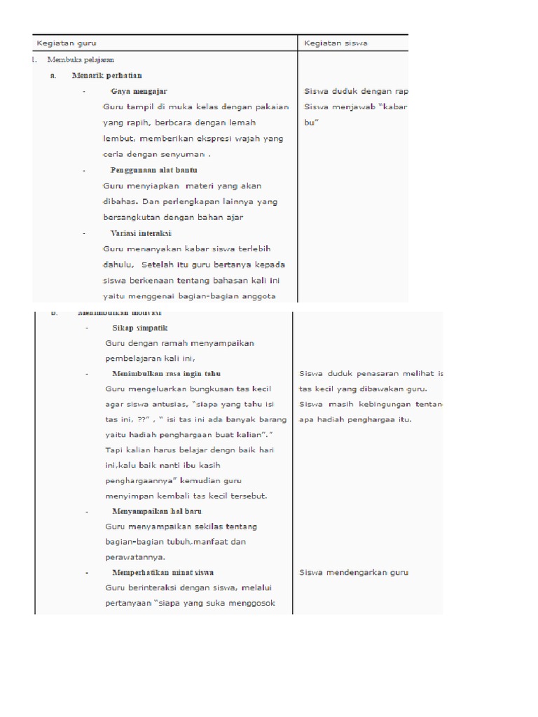 Contoh Skenario Pembelajaran | PDF
