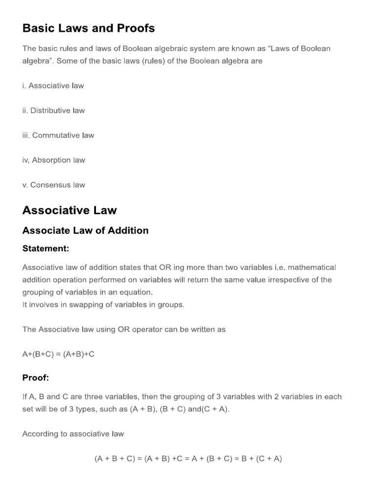 Boolean Algebra Rules and Boolean Algebra Laws | PDF