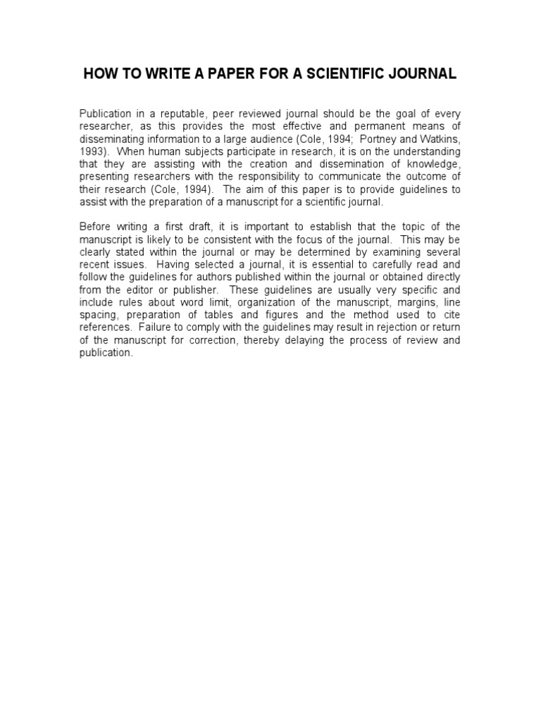 Sci Paper Guidelines | PDF