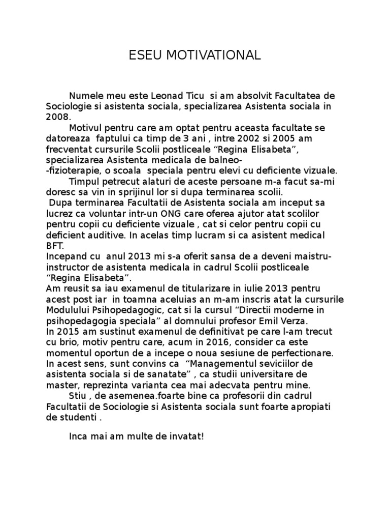 Eseu Motivational | PDF