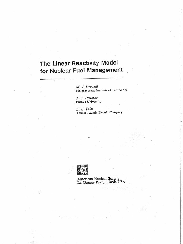 The Linear Reactivity Model For Nuclear Fuel Management | PDF