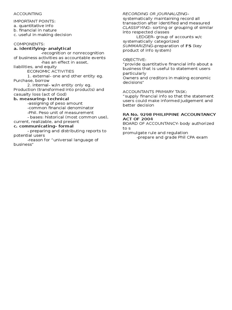 A. Identifying-Analytical: Recording or Journalizing | PDF | Financial ...
