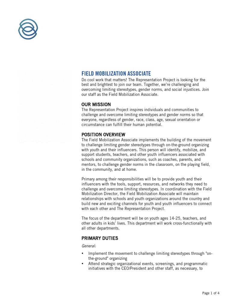 Field Mobilization Associate | PDF | Customer Relationship Management ...