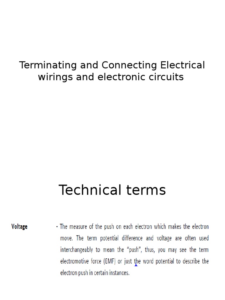 Terminating and Connecting Electrical Wirings and Electronic Circuits | PDF