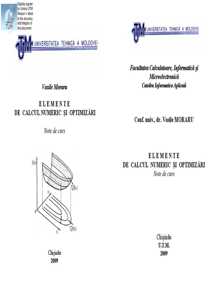 Elemente de Calcul Numeric Și Optimizari | PDF