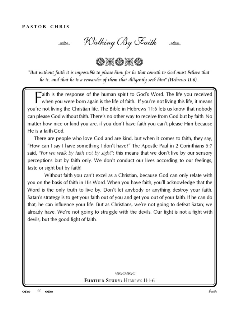 Walking by Faith: Pastor Chris | PDF