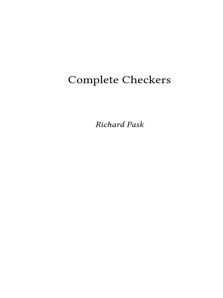 Complete Checkers | PDF | Visual Cortex | Traditional Board Games