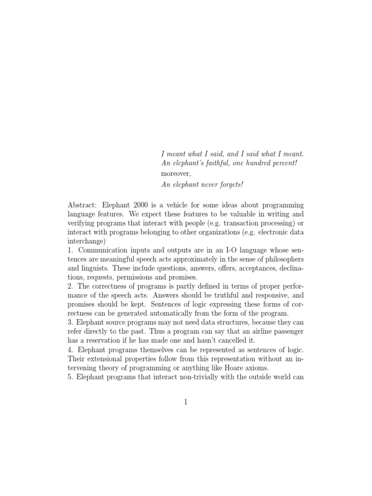 Elephant PDF | PDF | Programming Language | Subroutine