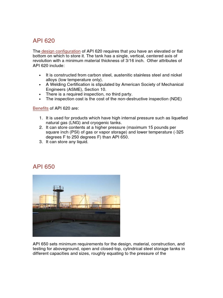 API 620 Comparison | Aço Inoxidável | Aço