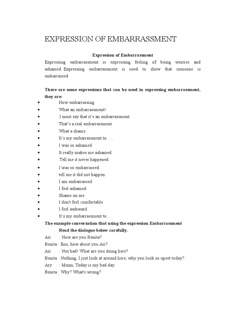 Expression of Embarrassment | PDF