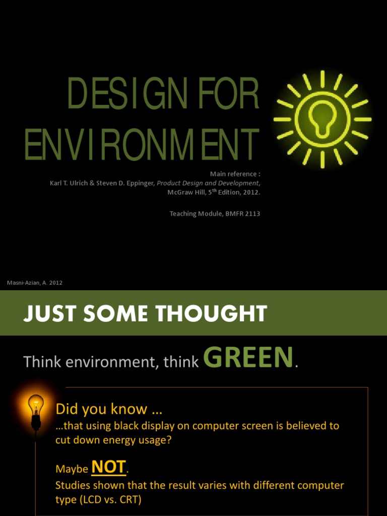 Design For Environment PDF | PDF | Life Cycle Assessment | Waste Management