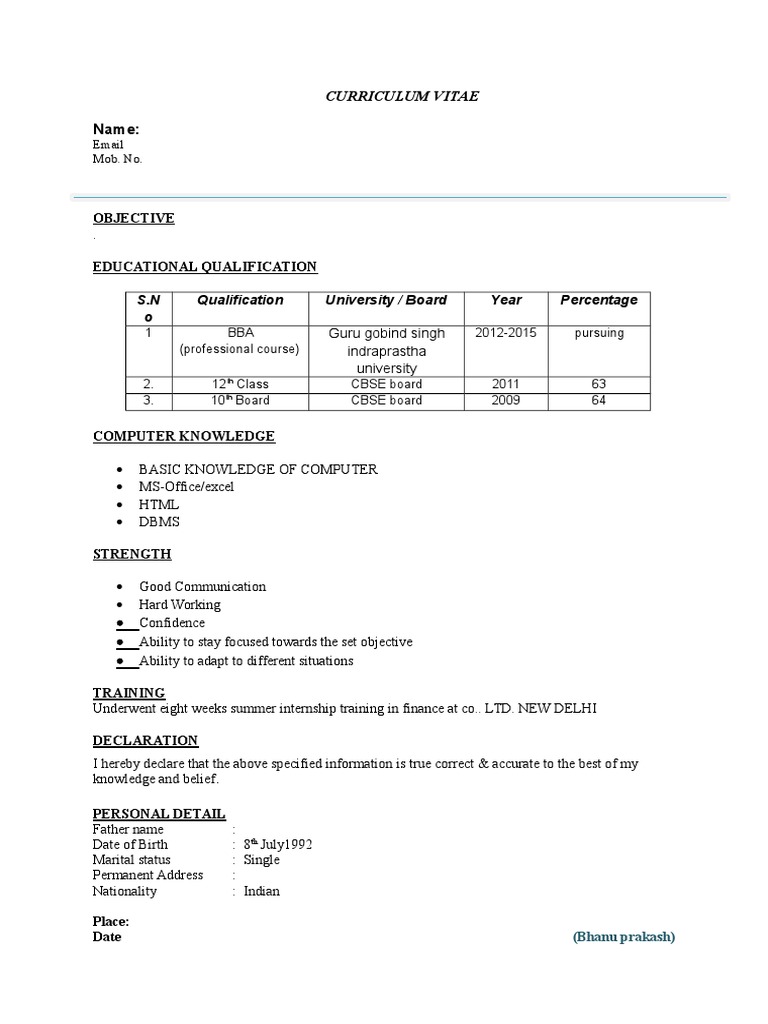 Name:: Curriculum Vitae | PDF