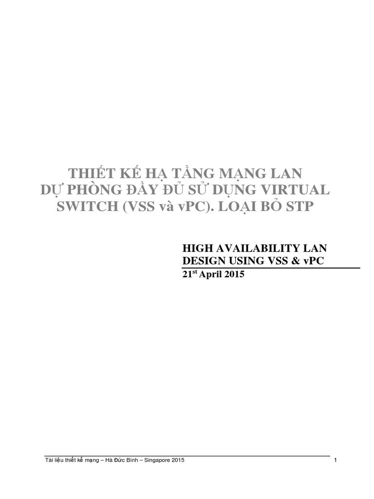 TKM-ENT-HA-VSS-vPC - v1.0-20150421 | PDF