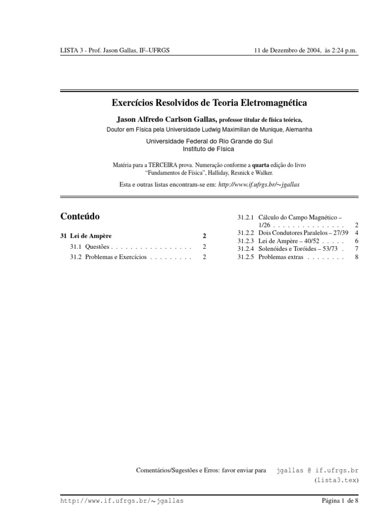 Halliday 3 - Cap 31 | PDF | Campo magnético | Magnetismo