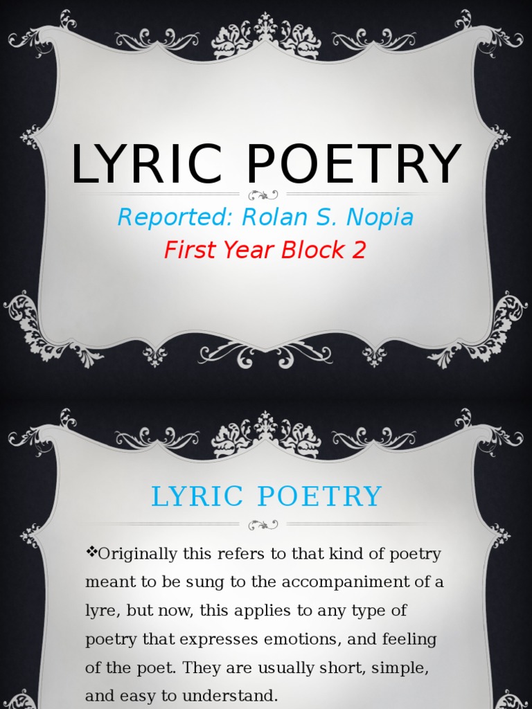 Lyric Poetry | Lyric Poetry | Poetry