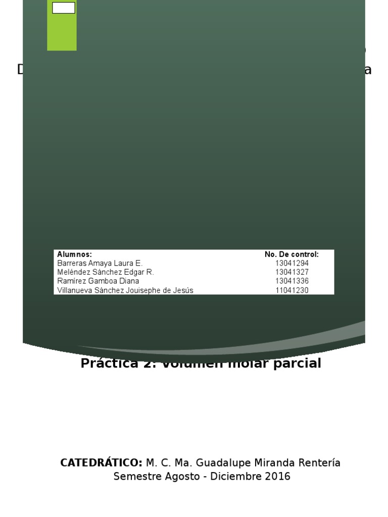 Volumen Molar Parcial en Mezclas Líquidas | PDF | Cantidad | Densidad