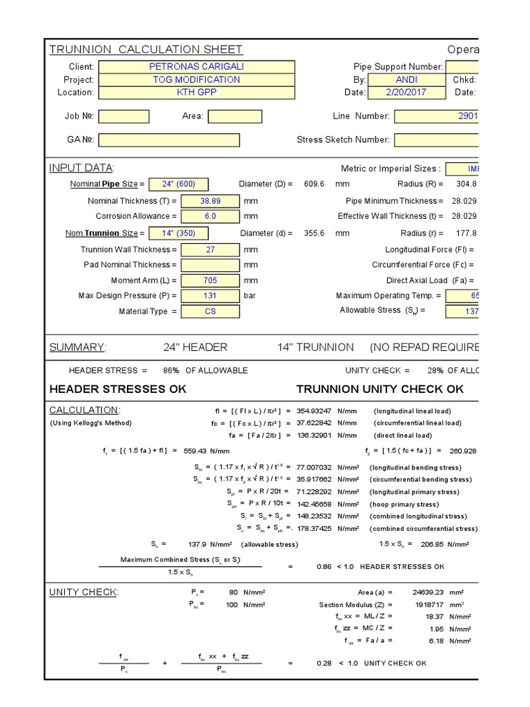 Pipe Support Stress Analysis Report | PDF