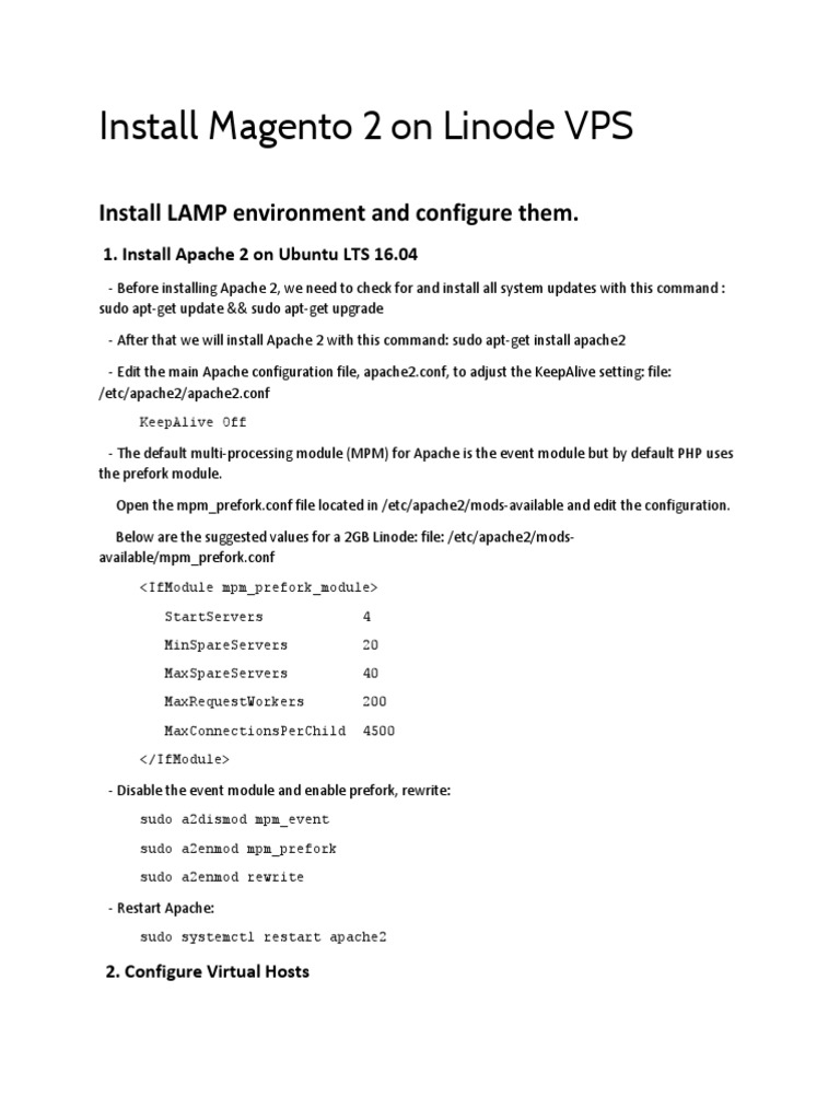 Install Magento 2 On Linode VPS | PDF | Php | Apache Http Server