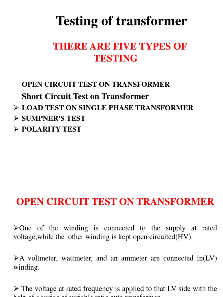 Testing of Transformer | PDF | Transformer | Electronic Engineering