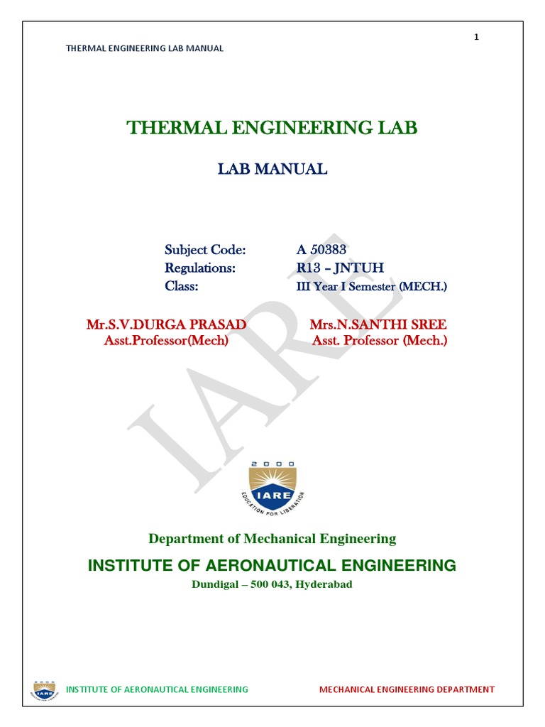 Te Lab Pdf Pdf Internal Combustion Engine Engines