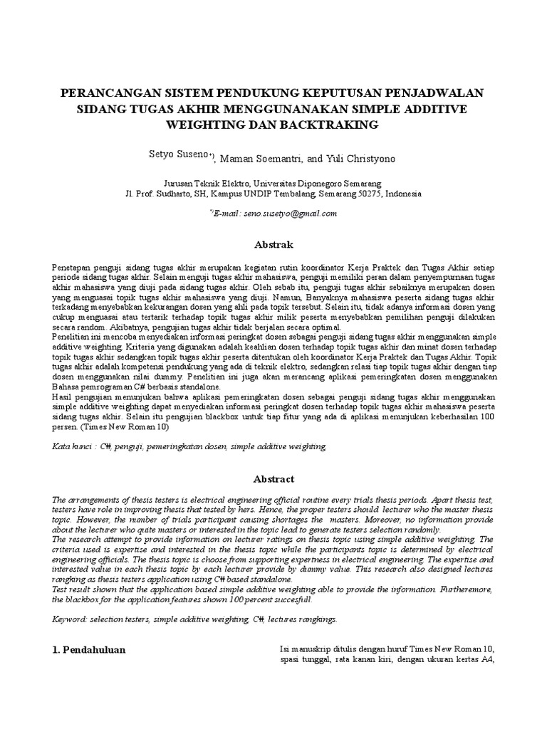 Contoh Layout Jurnal Ilmiah Transient Dan Transmissi | PDF