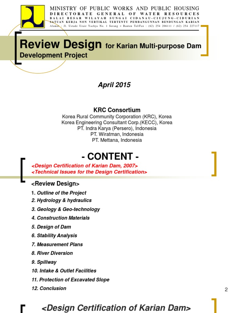 Karian Dam Laporan Review Design | PDF | Spillway | Dam