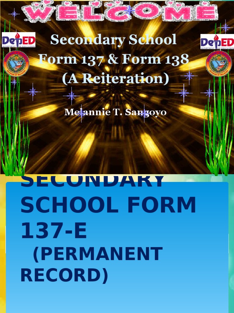 2017 Secondary - Form 137 and Form 138 | PDF | Students | Educational ...