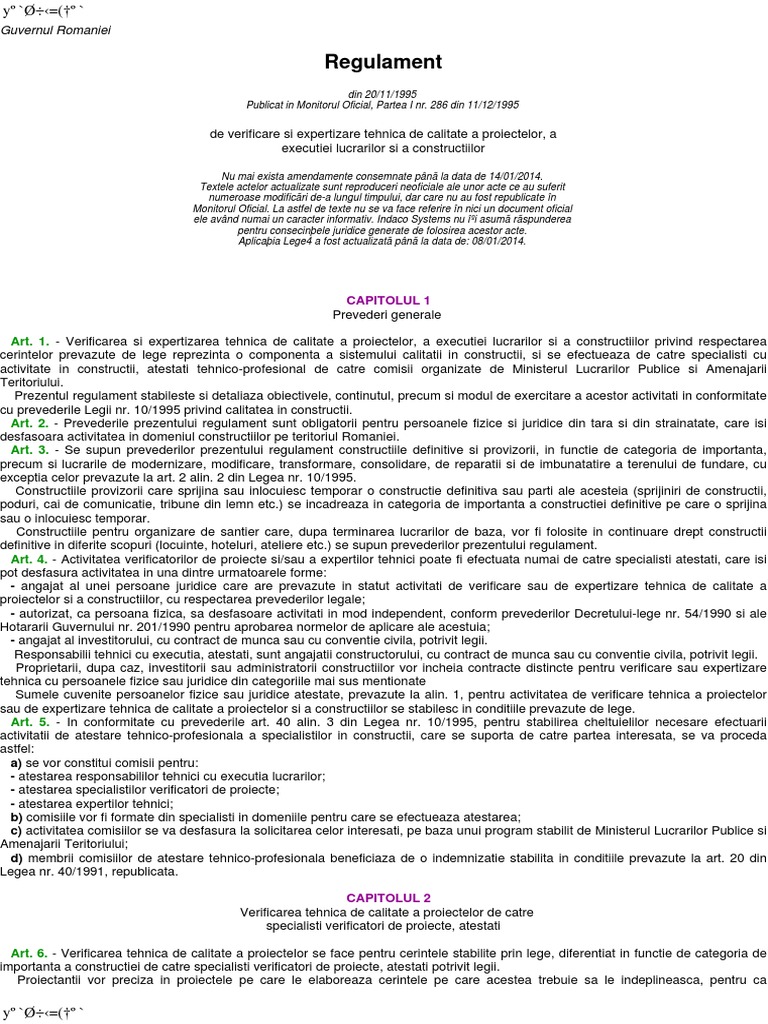 Regulament de Aplicare HG 925-95 PDF | PDF